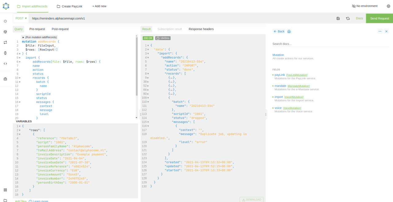 API Documentation | Developer Resources - Alphacomm